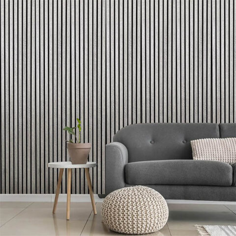 Grey Fluted Panels / WPC Panels with 3D Effect